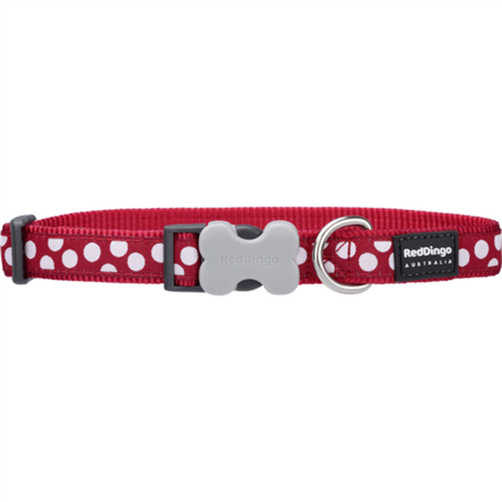 Dog Collar White Spots on Red